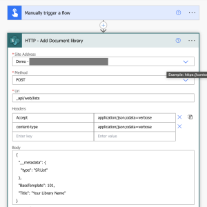 Adding A Document Library to Site via Power Automate